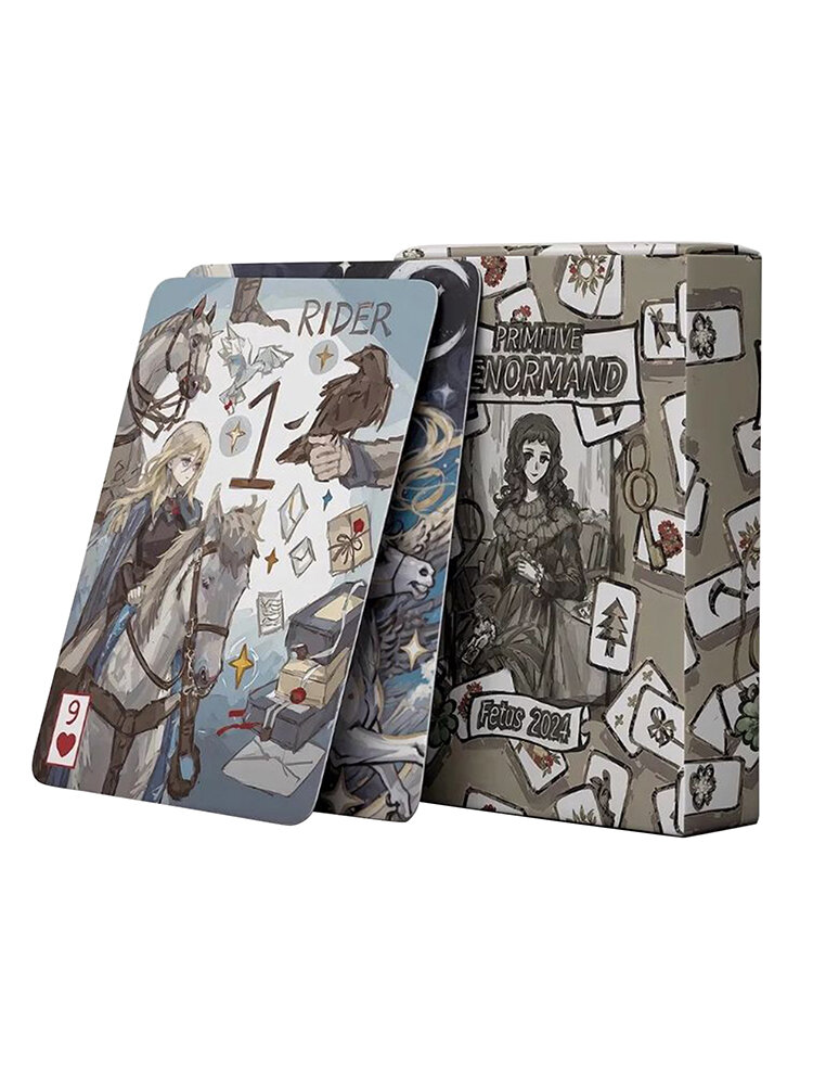 Карты Ленорман для гадания, примитивный дизайн, компактная колода 42 карты, карты таро для начинающих и профи, духовное руководство и самопознание, карманный формат для дома и путешествий