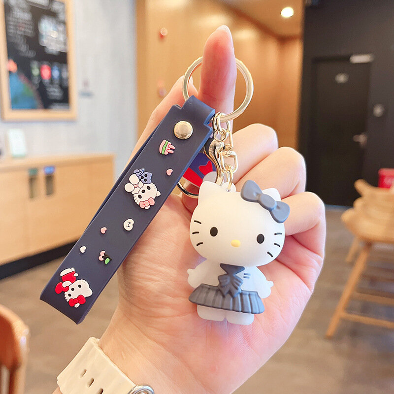 Милый брелок Hello Kitty с мультяшным персонажем, изысканная кукла, подвеска для сумки для пары, украшение для автомобиля, черный кот JKKT.