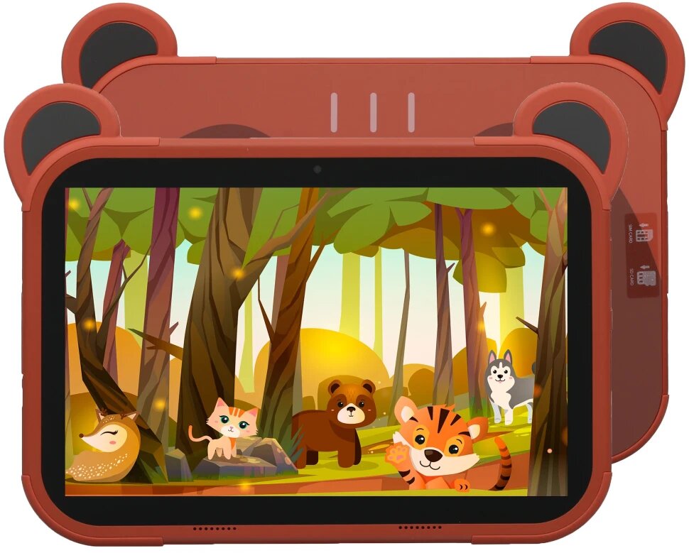 10.1" Планшет KENSHI Kids H24 LTE 4/128 ГБ, 6000 мА*ч, Android 14. x, коричневый