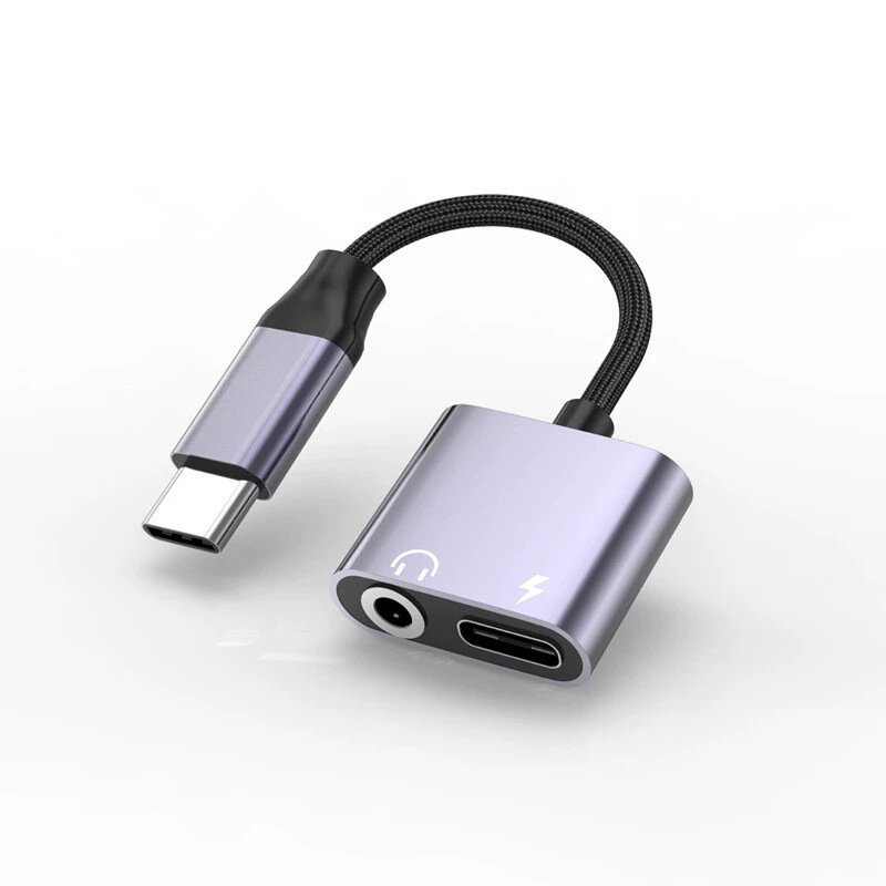 Аудиоадаптер для мобильного телефона Кабель-адаптер для наушников Type-C Аудиоконвертер «два в одном», подходящий для
