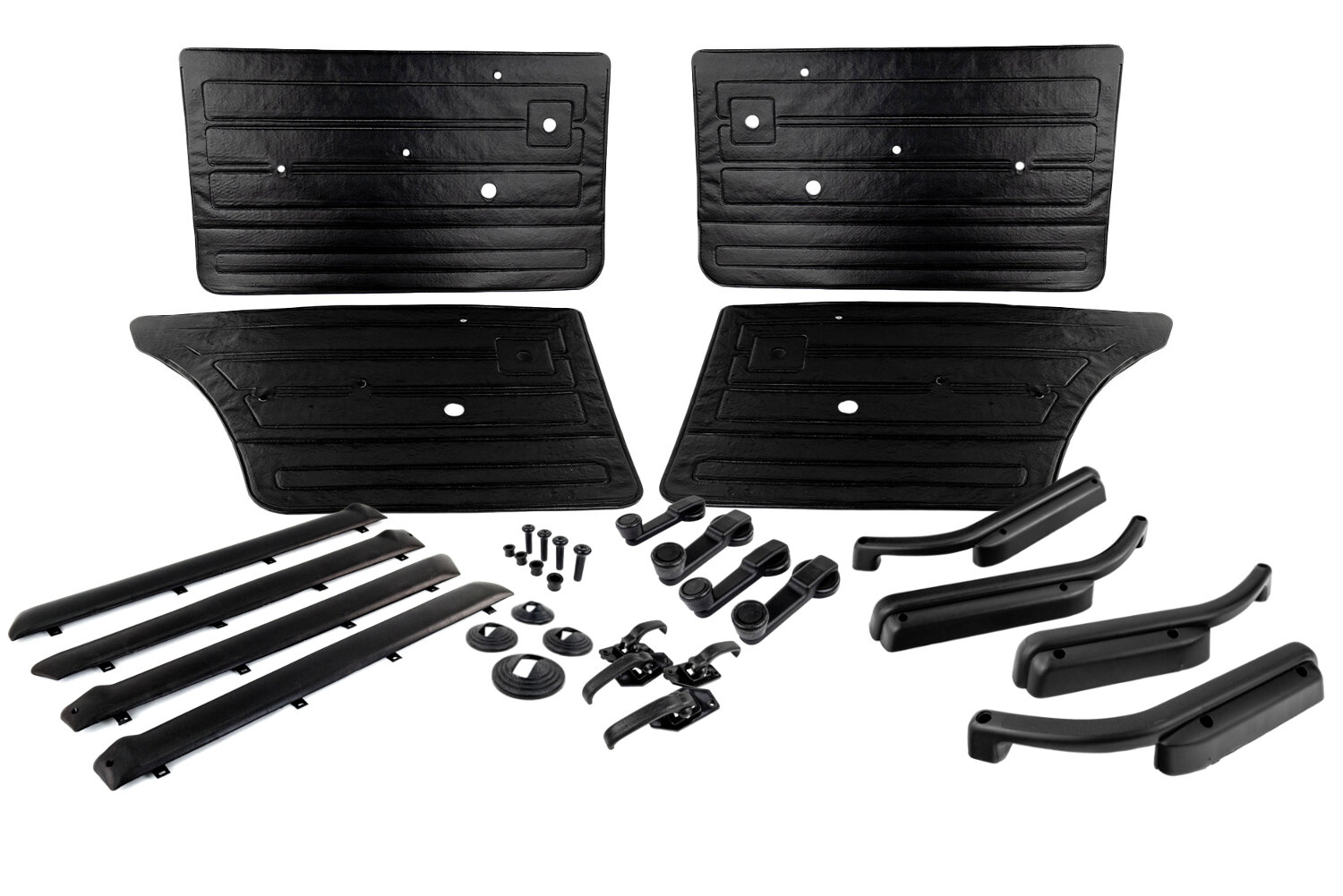 Комплект обивок дверей образца 2105 с металлическими ручками стеклоподъемников и ручками дверей образца 2107 для ВАЗ 2101-2107