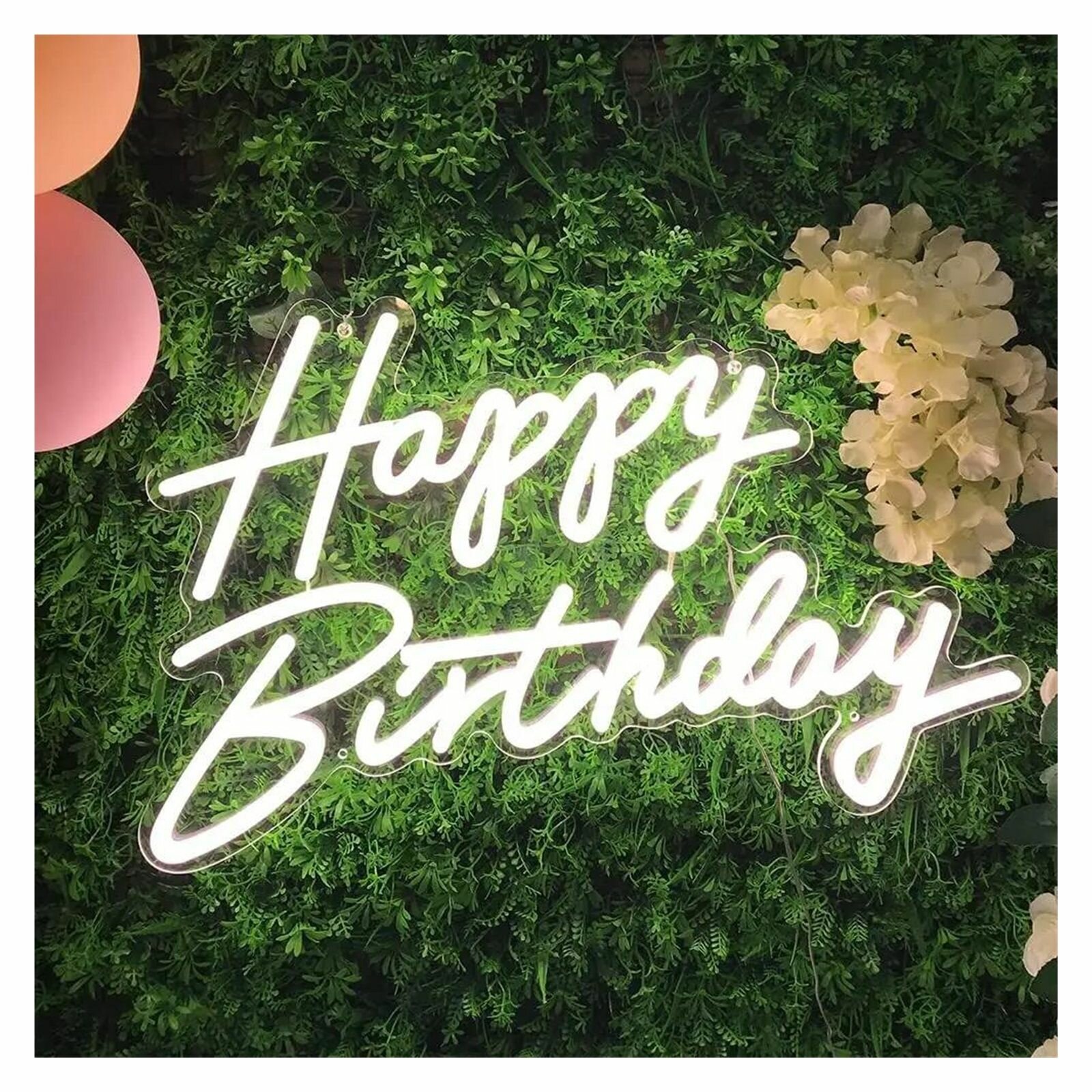 Неоновая Вывеска "С Днем Рождения" 25см Х 40,6 См