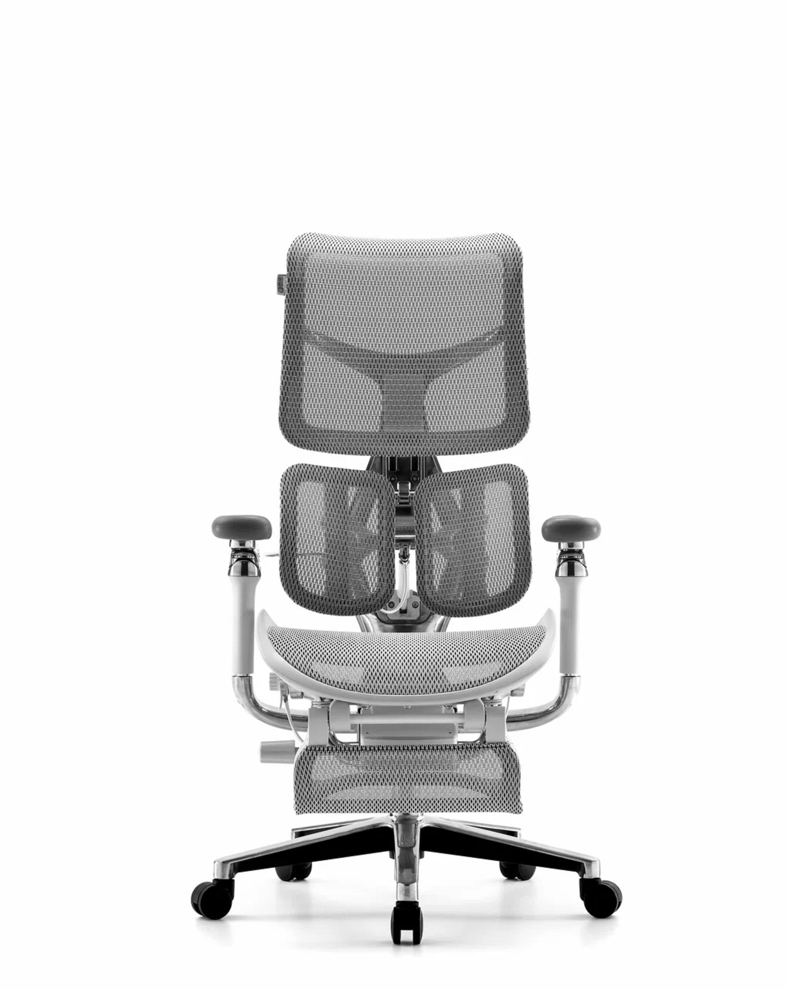 Кресло с подножкой SIHOO Doro S300 (разделенный поясничный упор, сетка, белый)