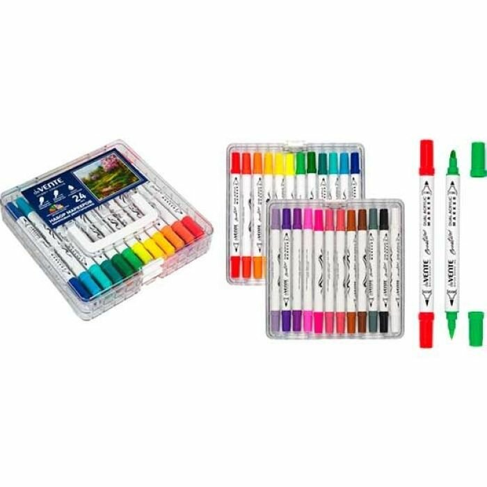 Маркеры deVENTE "Hobby Creative", Classic&Pastel, 24 цвета, двусторонние акриловых