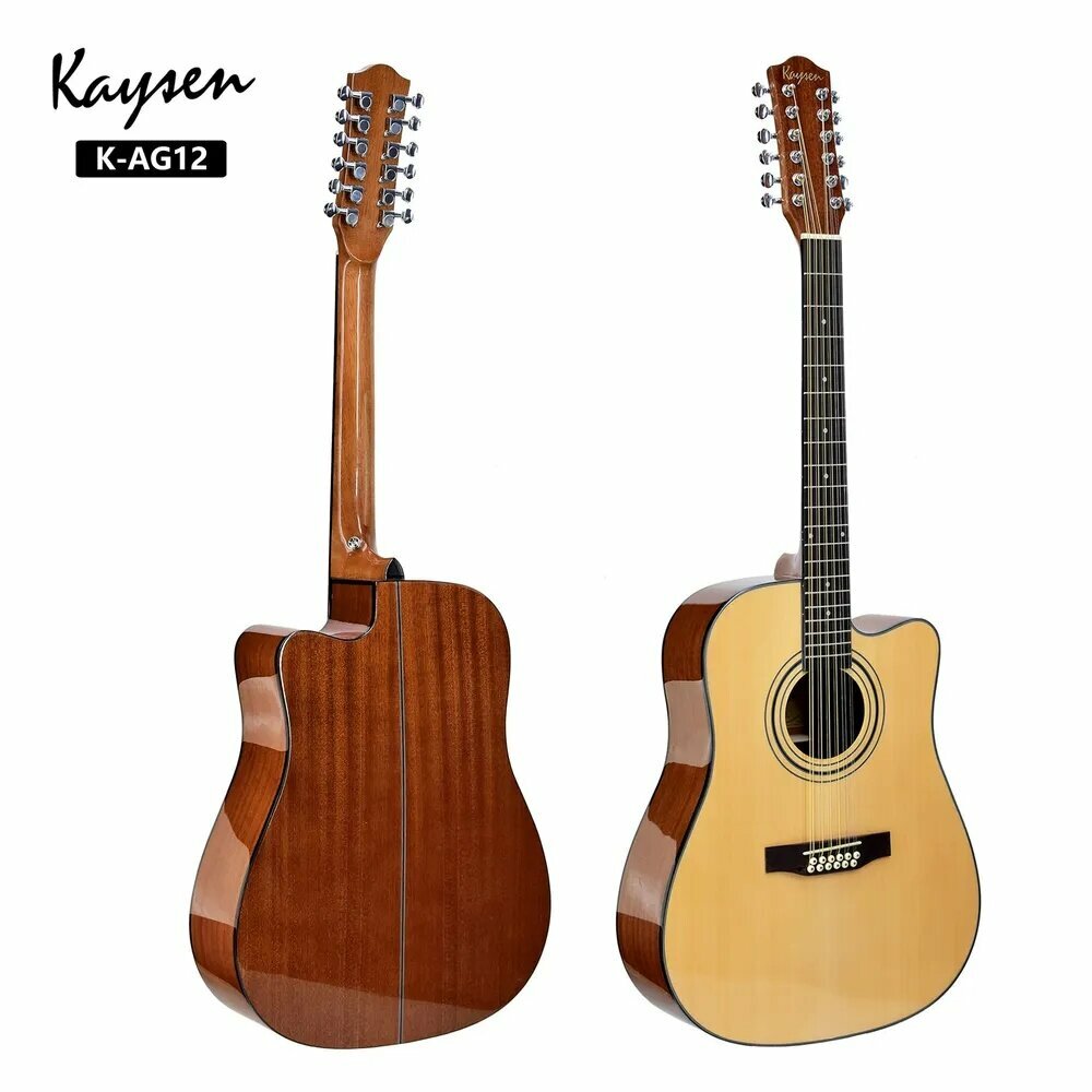Акустическая гитара Полуакустическая Kaysen-AG12 12-струнная, корпус Ель 41"