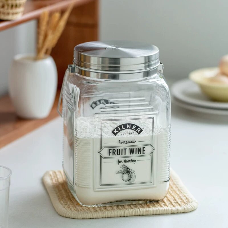 Kilner 2700 мл пищевой герметичный стеклянный контейнер для зерна, крупы и сухих продуктов с ручкой, влагонепроницаемая