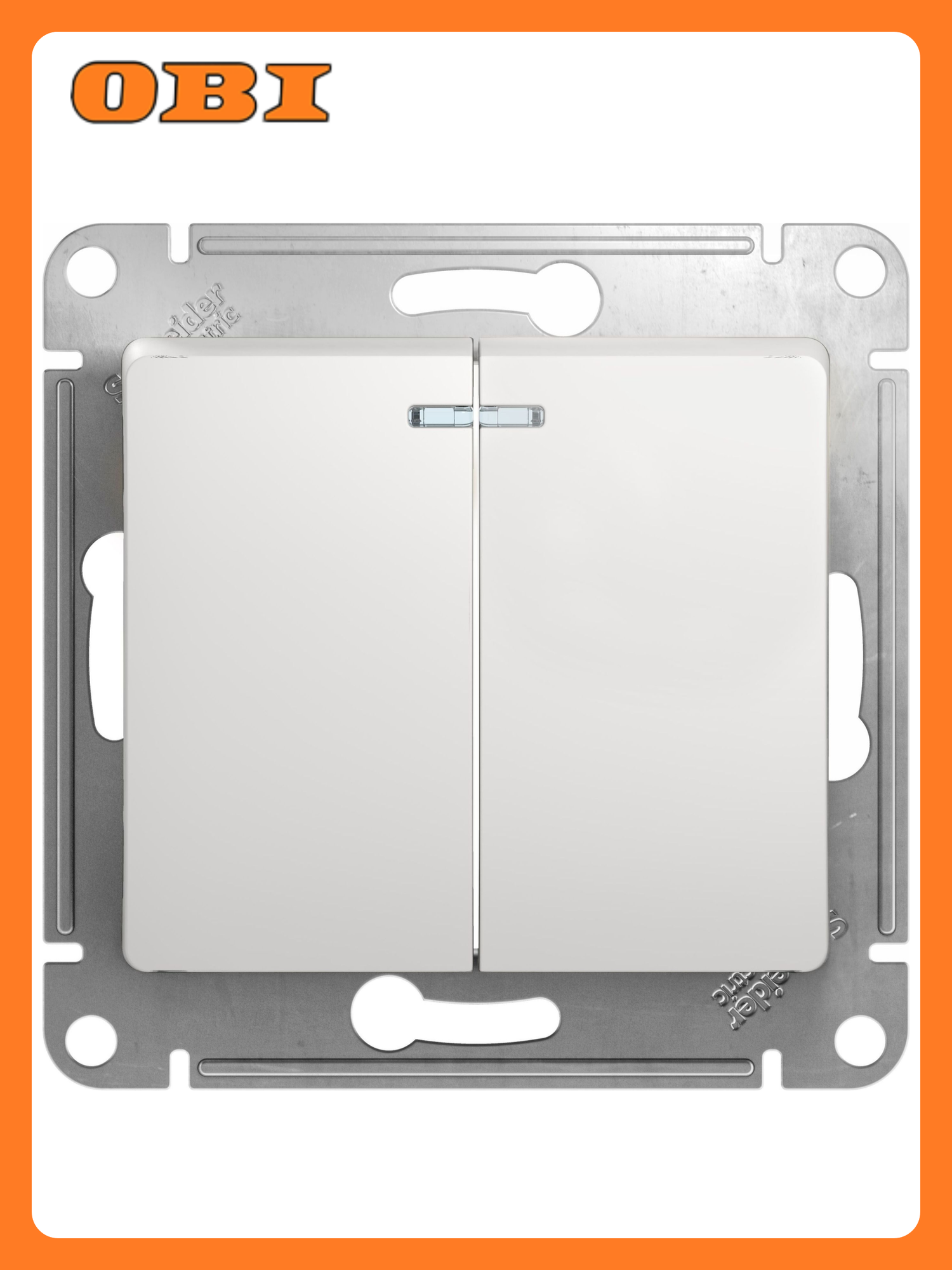 Выключатель Schneider Electric Systeme Electric GLOSSA, скрытый монтаж, 2 клавиши, IP20, белый