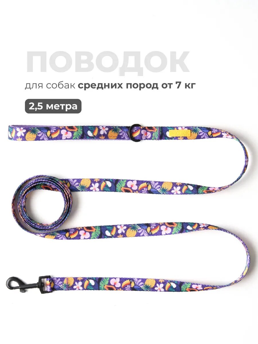 Поводок для средних пород собак 2,5 м