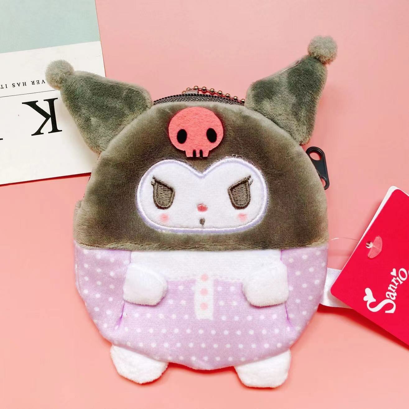 Мягкий плюшевый кошелек для монет с мультяшным рисунком для женщин, миниатюрный тканевый кошелек с подвеской, в корейском стиле, симпатичный мешочек для хранения ключей и наушников.