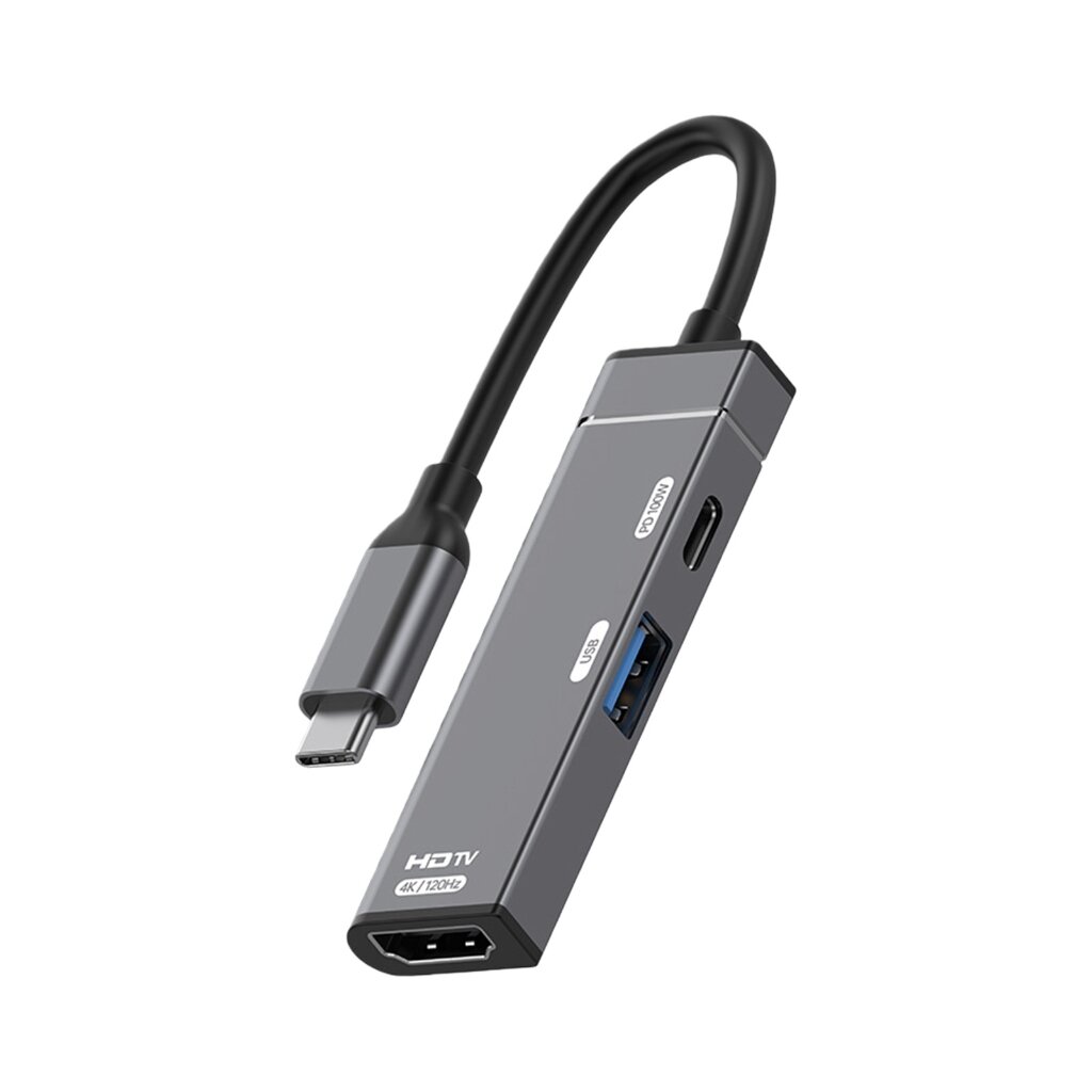 Многопортовый USB-C док-станция с HDTV 4K@120Hz, быстрой зарядкой PD100W для ноутбуков и телефонов