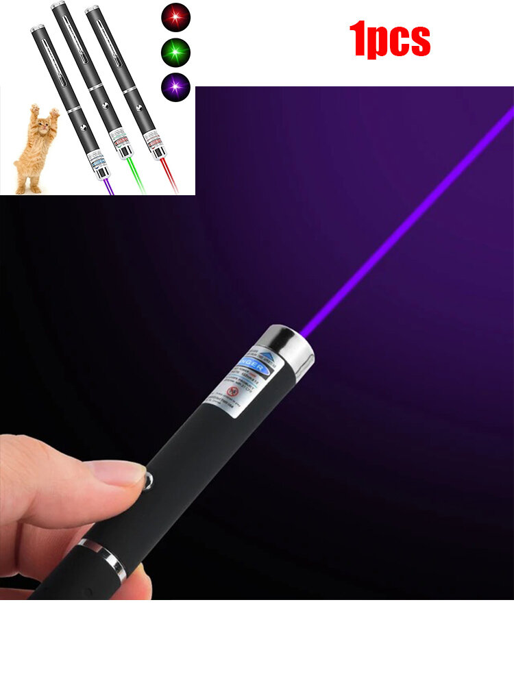 Лазерная указка красного, зеленого и фиолетового цветов, проекционная обучающая демонстрационная ручка, игрушка для кошек