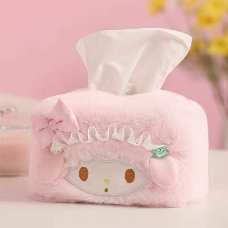 Оригинальная мультяшная коробка салфеток Sanrio, аниме-коробка Hangyodon My Melody, плюшевая коробка салфеток, минималистичный настольный картонный ящик для автомобилей
