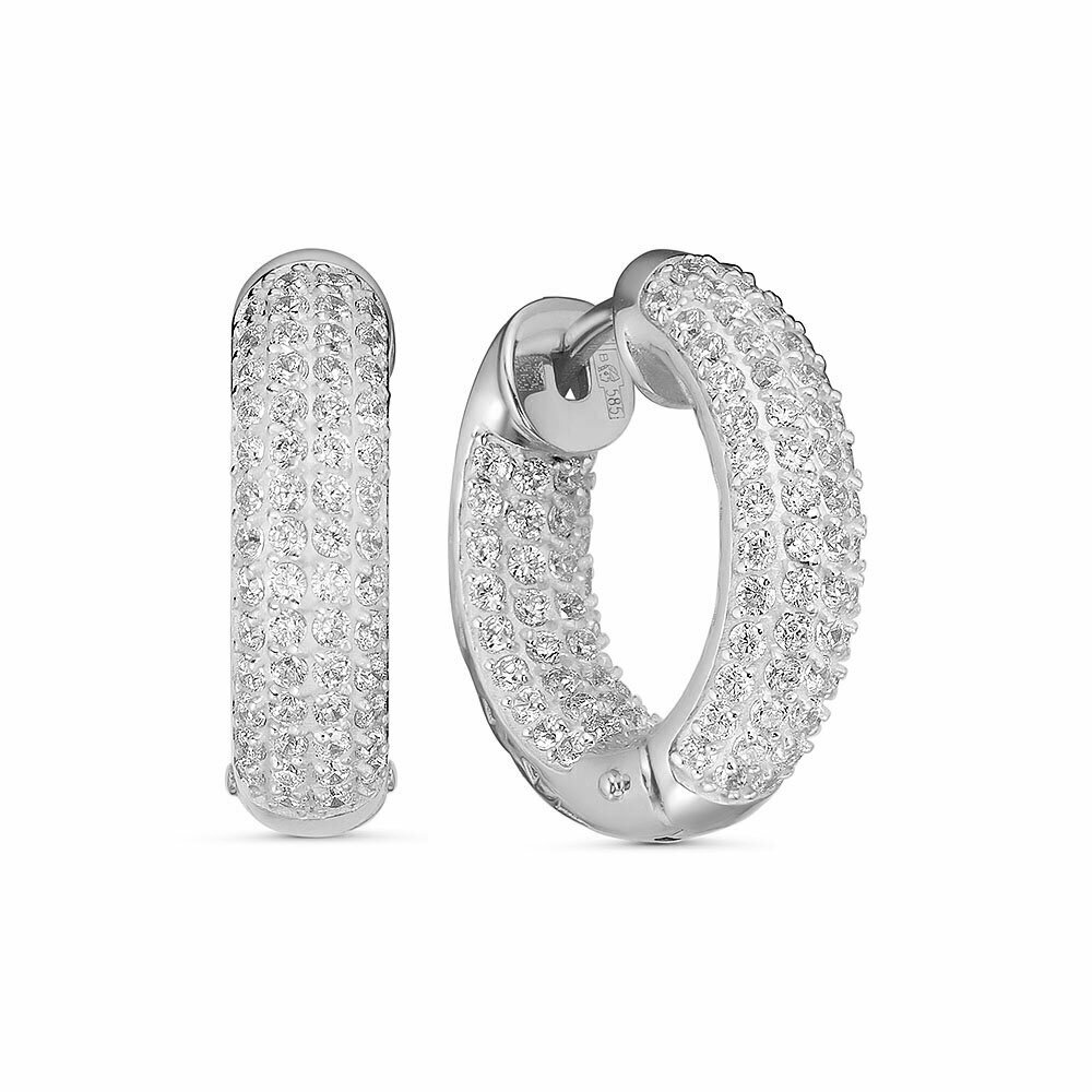 Серьги, серебро, 925 проба, фианит