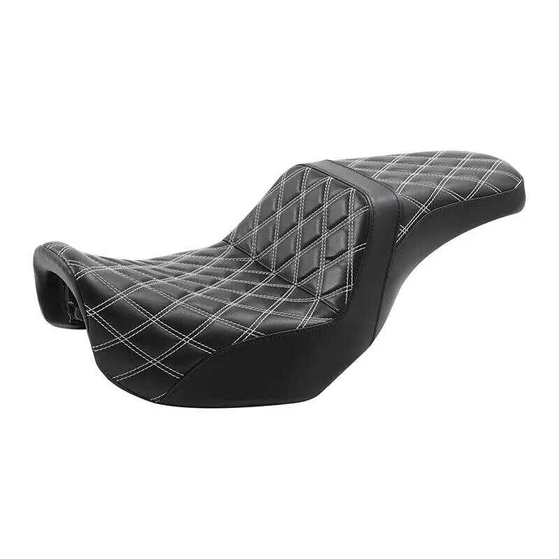 Пассажирское сиденье водителя мотоцикла для Harley Dyna Wide Glide Low Rider Fat Bob Черный, белый