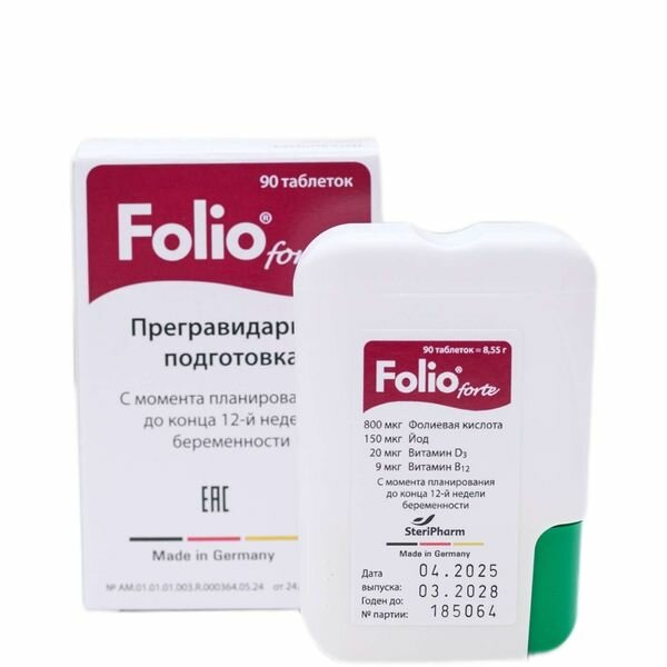 Фолио Форте SteriPharm таблетки п/о плен. 89мг 90шт
