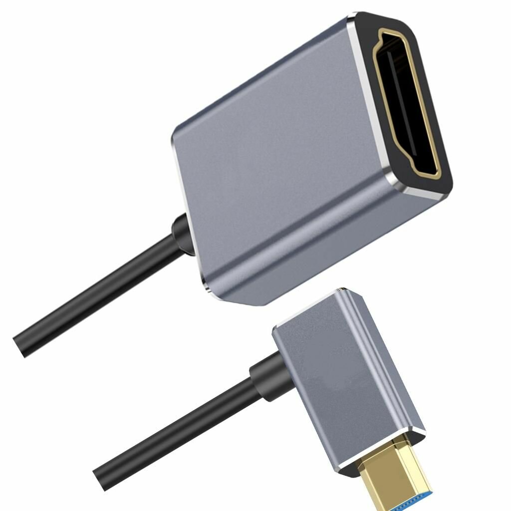 Коаксиальный цифровой кабель для камеры версии 2.1 8K60Hz с портом 48Gbps и динамической передачей, - D male left elbow