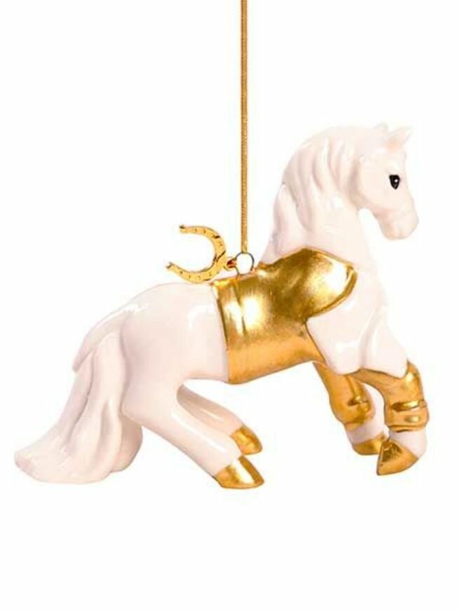 Украшение новогоднее Феникс подвесное, "Символ года 2026. Лошадь", фарфор, 3.3х8х9.4 см (94962)