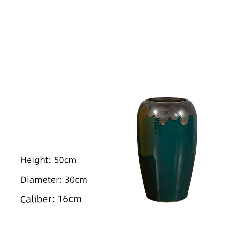 Керамическая напольная ваза из Цзиндэчжэня, винтажная композиция из сухоцветов, декоративное изделие из глины,