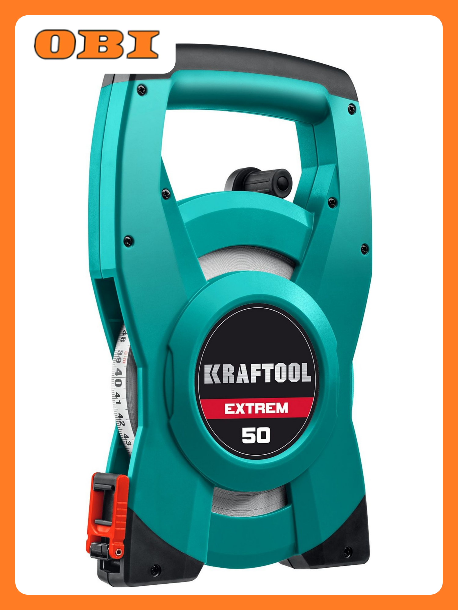 Лента мерная Kraftool, сталь, 50м, точность II, с фиксатором