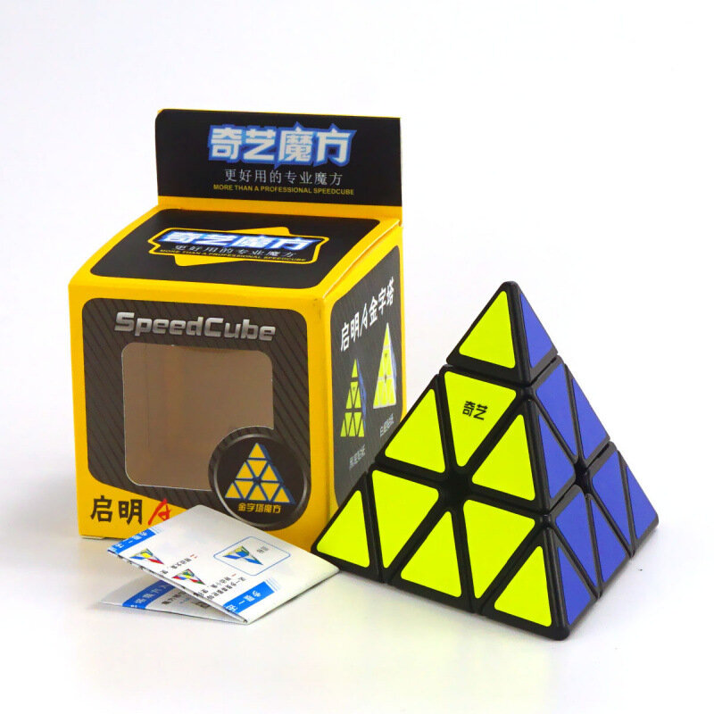 Qiyi Pyraminx S2 с механизмом стальных шариков, черный, обучающая игрушка для детей, соревновательный стандарт