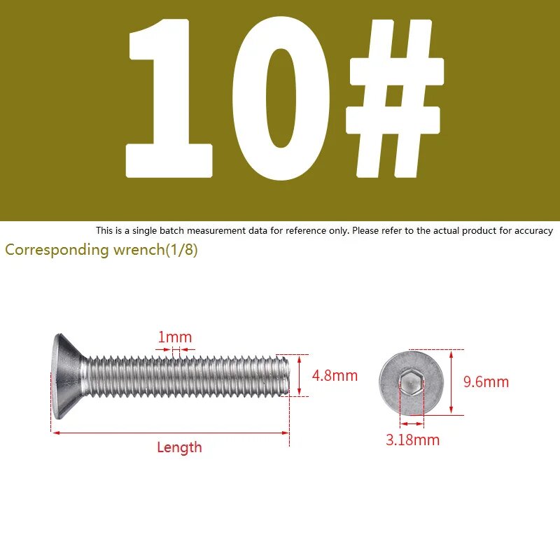 Винты UNC 304 из нержавеющей стали 10 -24(5pcs), 3/4"