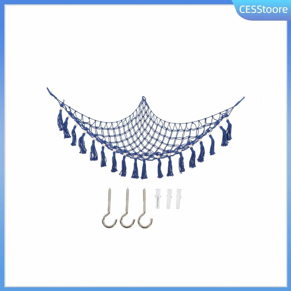 Гамак для хранения игрушек, сплетенный треугольник, деревянные бусины, королевский синий