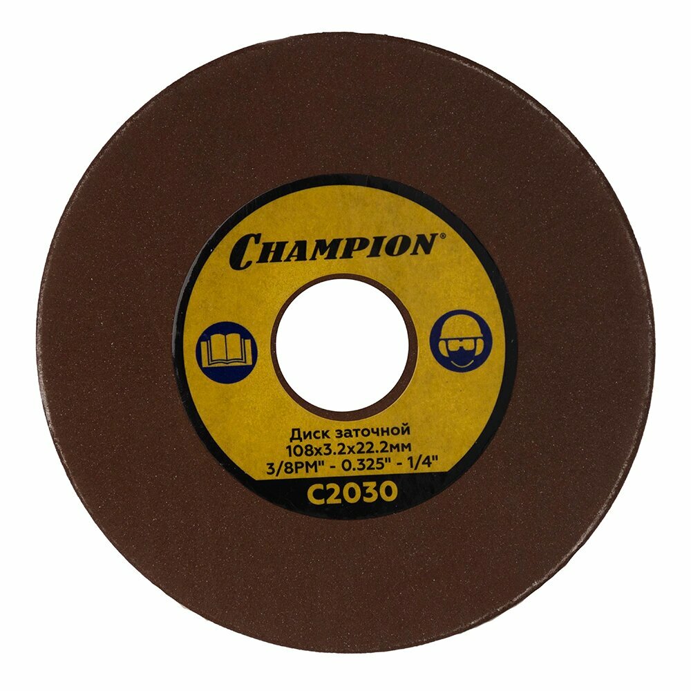 Диск заточной CHAMPION C2030, для цепей 3/8PM"-0,325"-1/4, металлический, 108х3,2мм