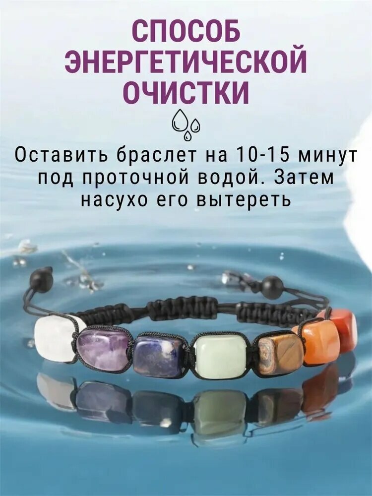 Чакровый браслет на руку из натуральных камней и минералов