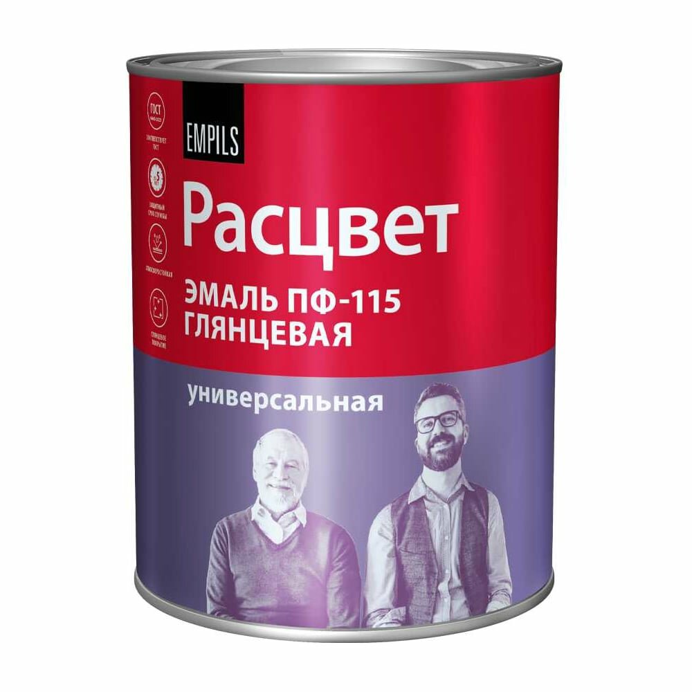 Эмаль Расцвет ПФ-115 красная, 0.9 кг 9258