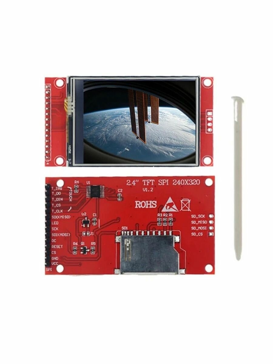 Модуль TFT LCD 2.4" 240*320 с сенсорной панелью ILI9341, SPI дисплей с PCB и стилусом для Arduino