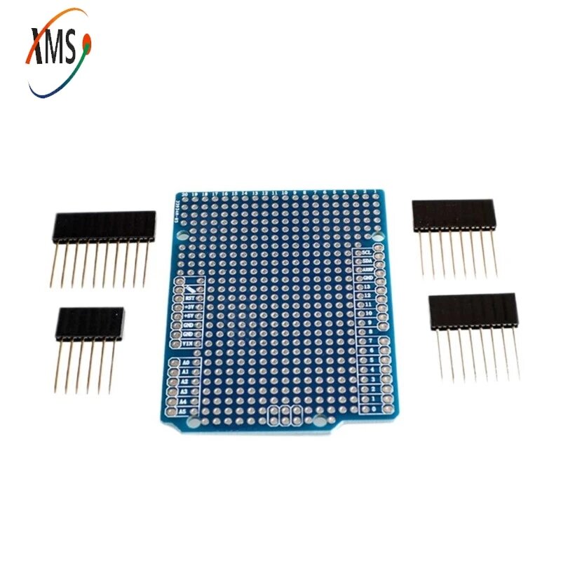 5 шт. прототип печатной платы расширения для Arduino ATMEGA328P UNO R3 Shield FR-4, оптоволоконная макетная плата, шаг 2 мм, 2,54 мм, с контактами, сделай сам, один