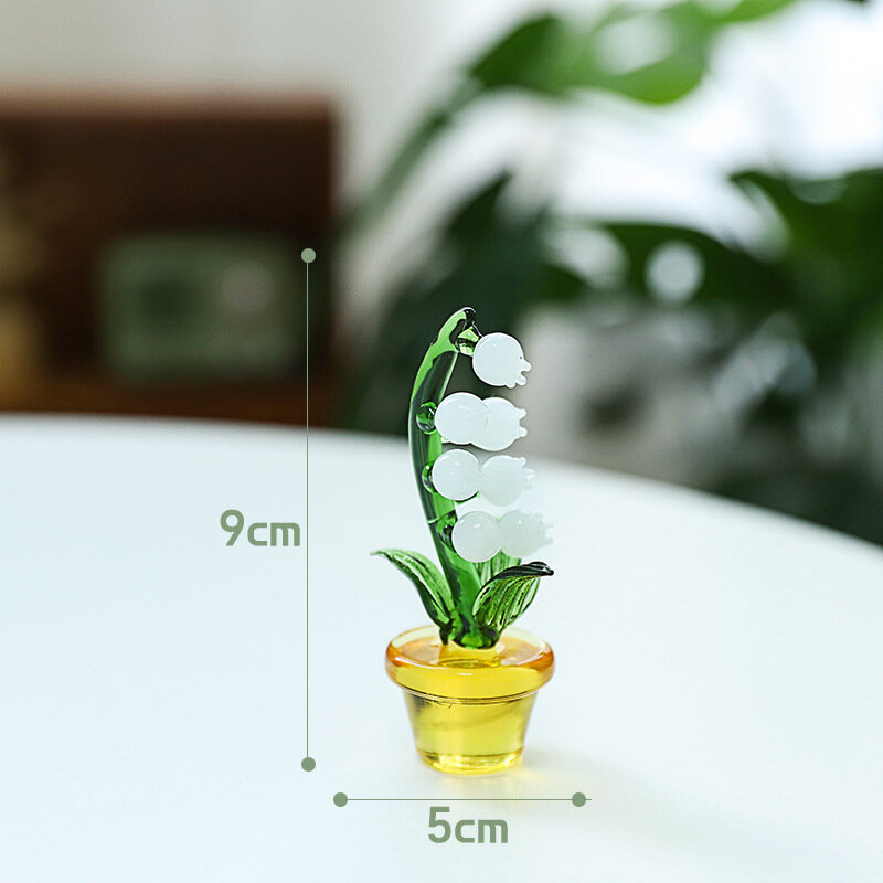 Креативное украшение для рабочего стола в виде ландыша, стеклянная декорация для гостиной, миниатюрный пейзажный декор в европейском стиле, растение бонсай