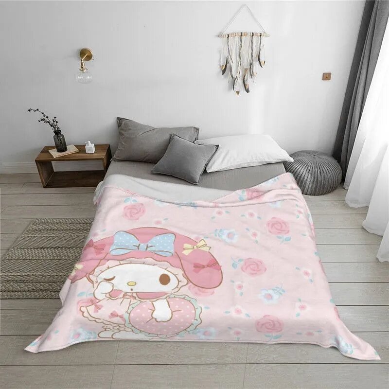 SANRIO Плед с фотопринтом Пледы Мой Мелоди , Фланель, 102 см х 76 см