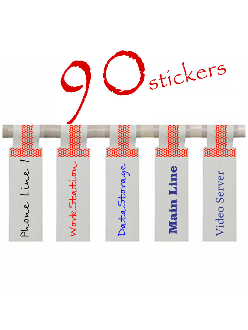 Самоклеящиеся этикетки для маркировки кабелей.