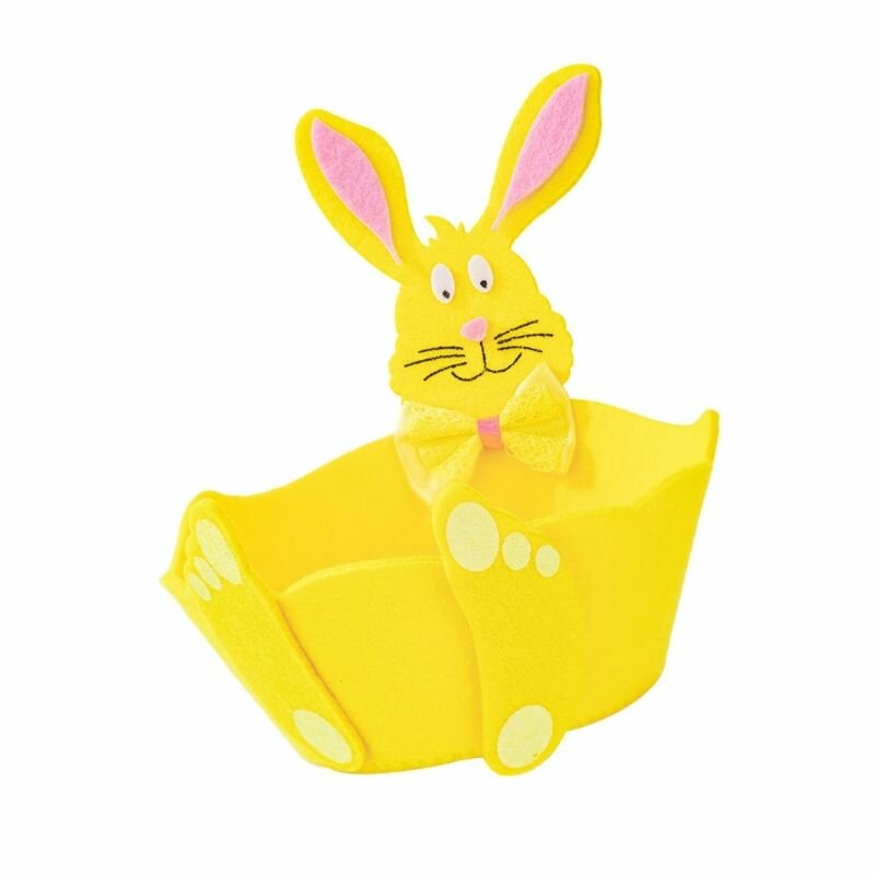 Корзина для хранения конфет с пасхальным украшением-желтый