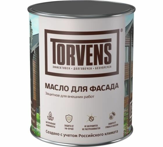 Масло для Фасада Torvens 1л Тик Защитное для Внешних Работ / Торвинс.