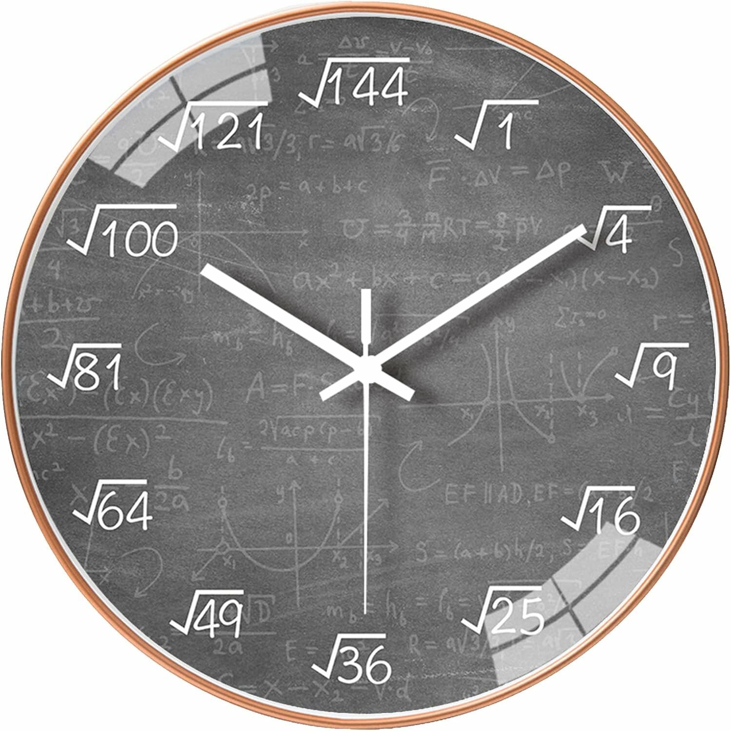 DINGXIAN Математические настенные часы 30 см Бесшумный ход Уравнения для класса офиса дома кухни гостиной