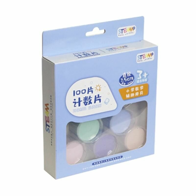 50/100 шт. разноцветных пластиковых фишек для счета в математическом обучении детей, 100 штук