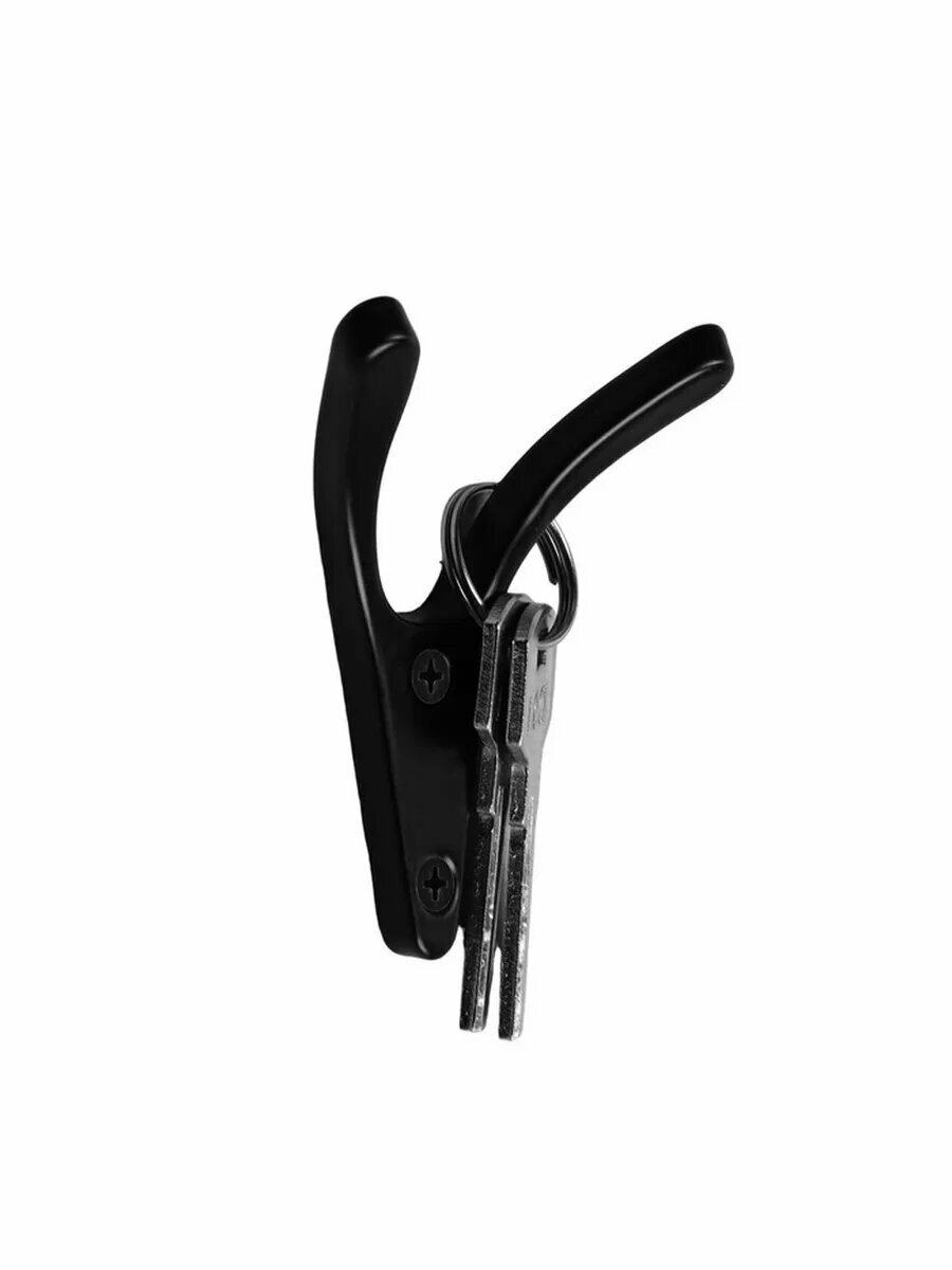 Мебельные крючки CAPPIO FOX, 2-Рожковый, Черные, 3 шт