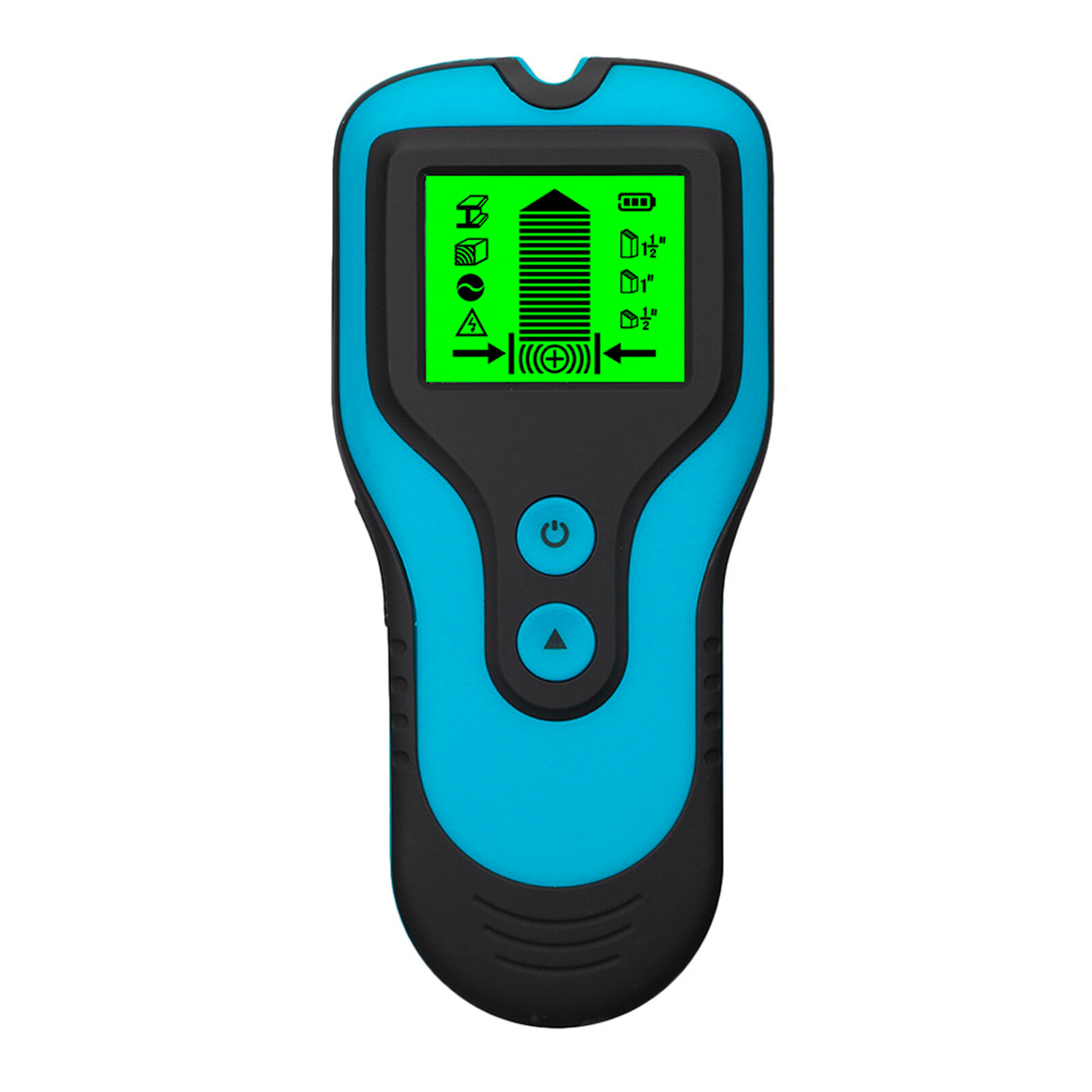 Сенсорный детектор стержней 3 в 1 для металла, напряжения и стержней с LCD-дисплеем для обнаружения деревянных, живых электропроводов, металлических стержней (Синий), глубина обнаружения стержней до 18мм, металла до 30мм, живых проводов до 50мм, размер