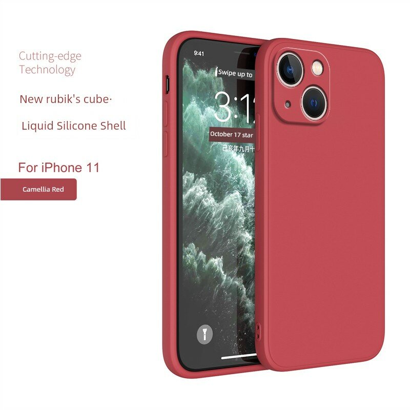 Камелия-красный матовый силиконовый чехол для iPhone 13 mini, защита от ударов, полное покрытие