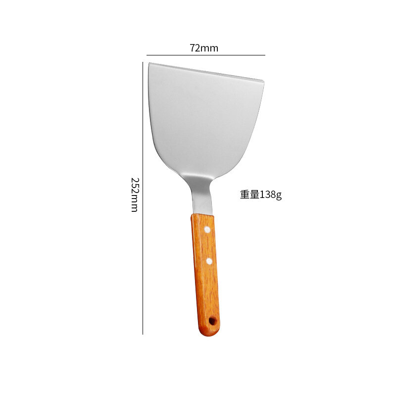 Теппаньяки из нержавеющей стали Лопата для кухни Западная еда Нож для пиццы Ручной пресс для блинов Лопата для блинов