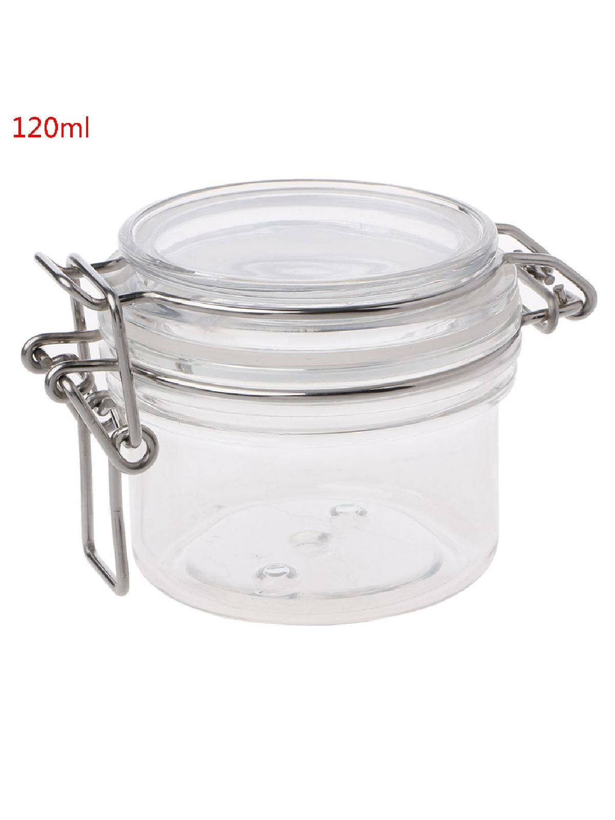120 МЛ Пластиковая Круглая Банка Для Хранения С Верхним Зажимом С Воздухонепроницаемой Крышкой Kitchen Food Con