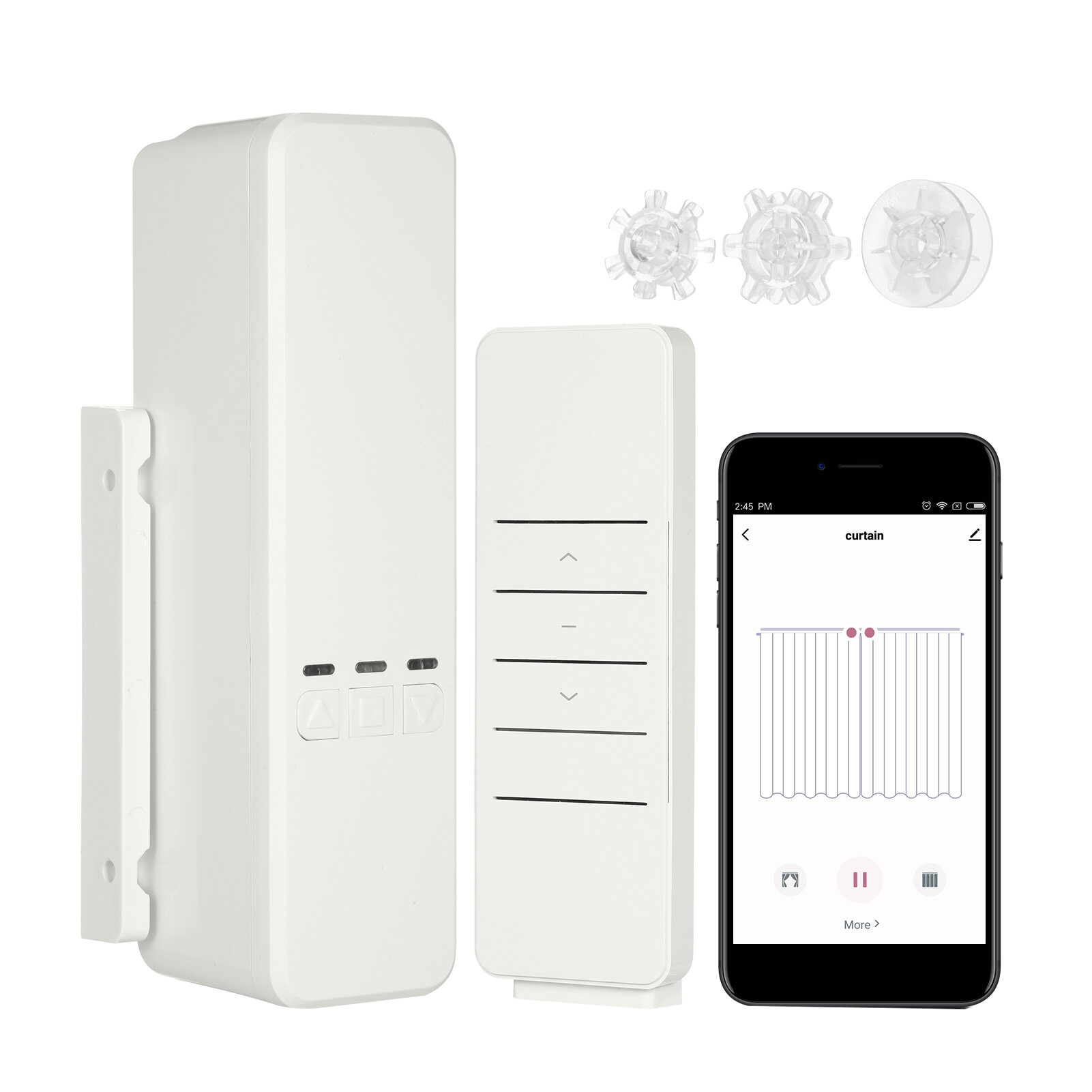 Wi-Fi DIY Умные моторизованные цепные рулонные жалюзи Приводной двигатель жалюзи, совместимый с приложением Alexa Home + RF + Программируемая неделя голосового управления