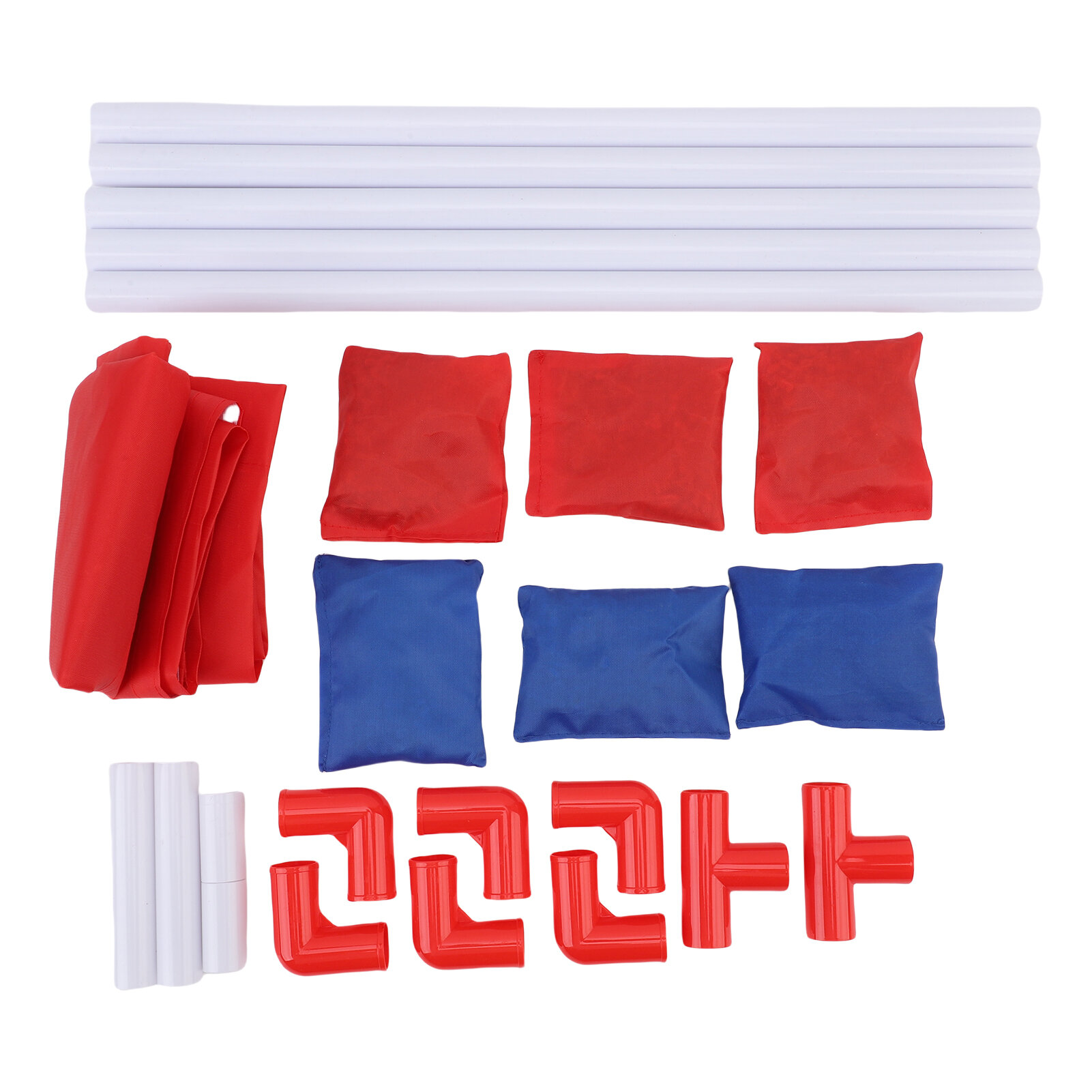 Портативный набор для игры в корнхол, легкий, пластиковый, для пляжа и отдыха на природе, подходит для детей и взрослых, для путешествий и кемпинга, красный.