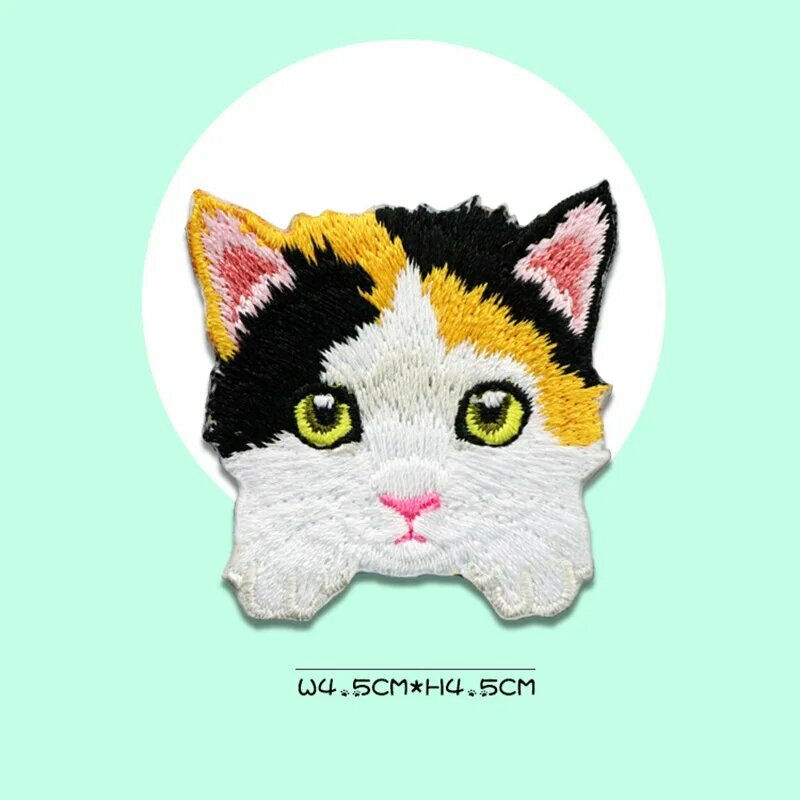 Нашивка на одежду котик Sanhua cat, белая