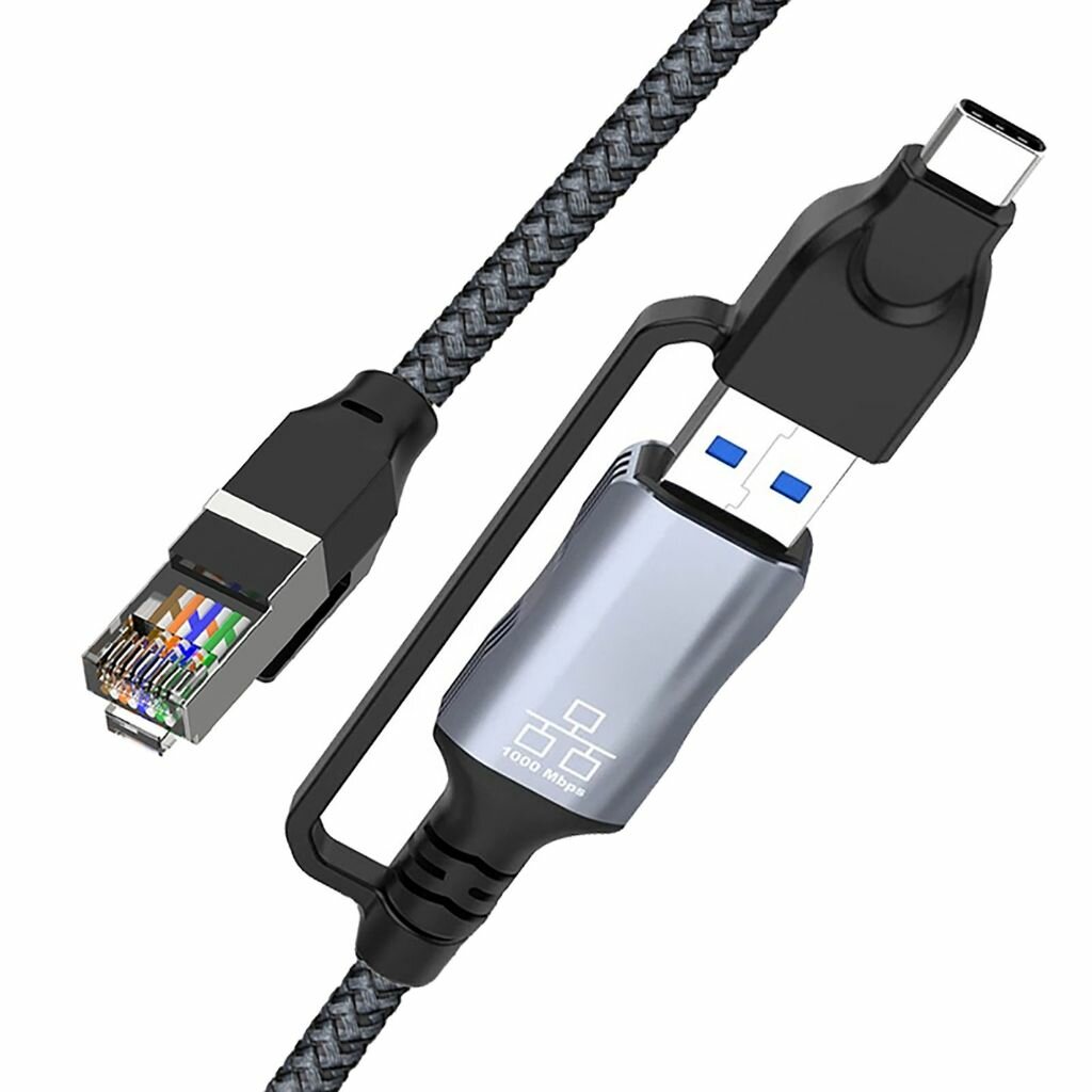 Гигабитный сетевой кабель USB и Type C длиной 1,8 м к RJ45