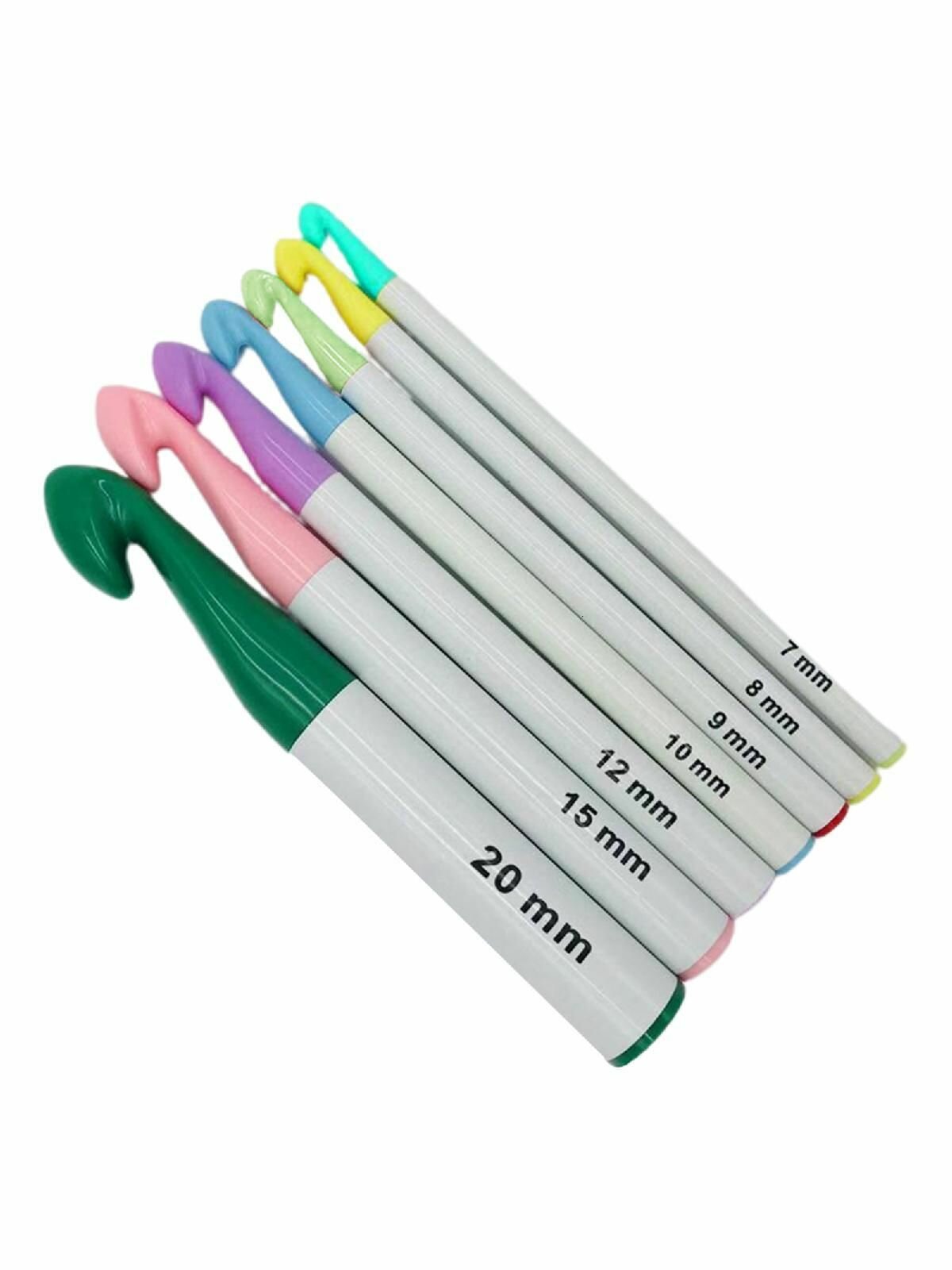 Набор больших пластиковых крючков для вязания (7-20 мм)