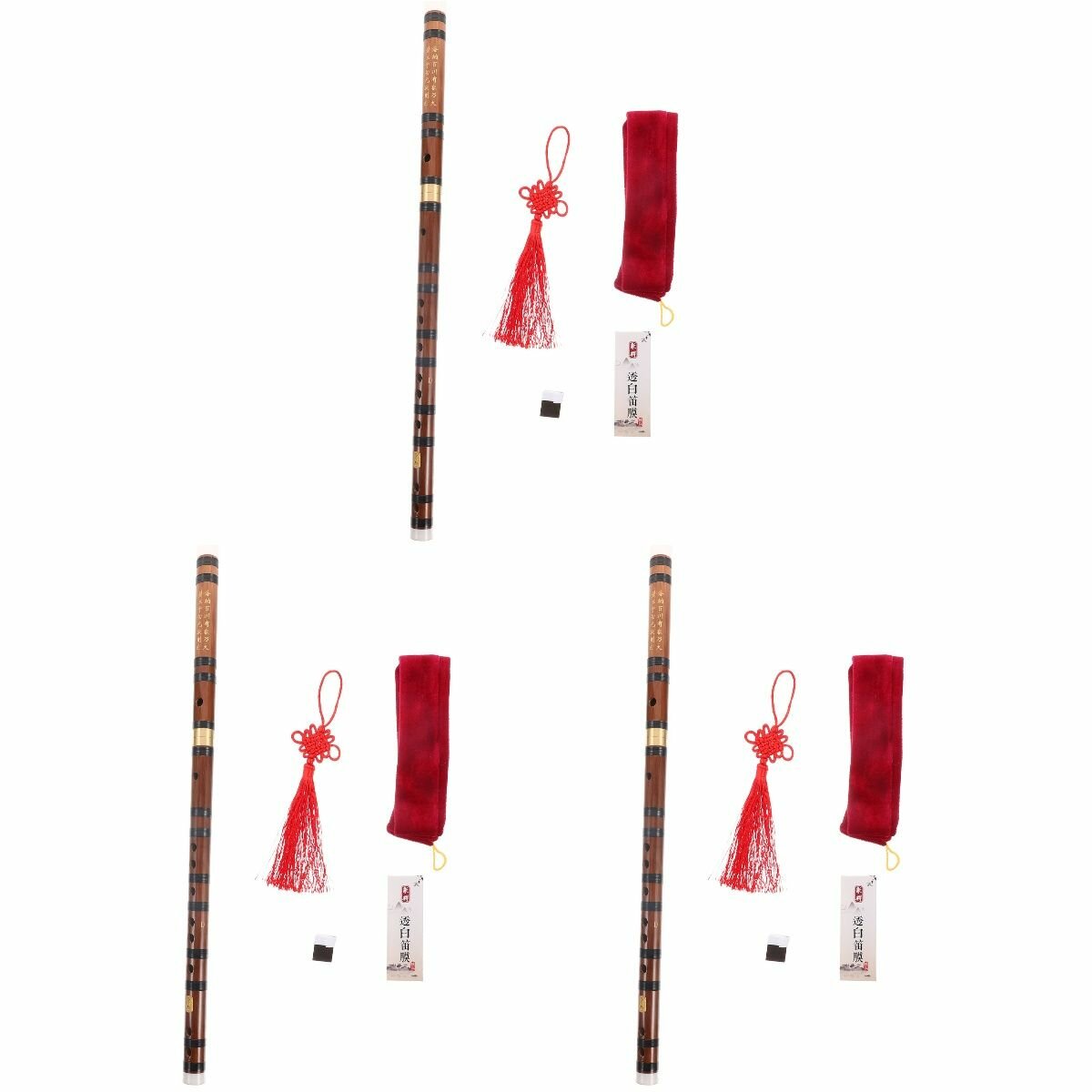 Набор из 3 бамбуковых флейт китайского стиля для музыкального обучения и практики