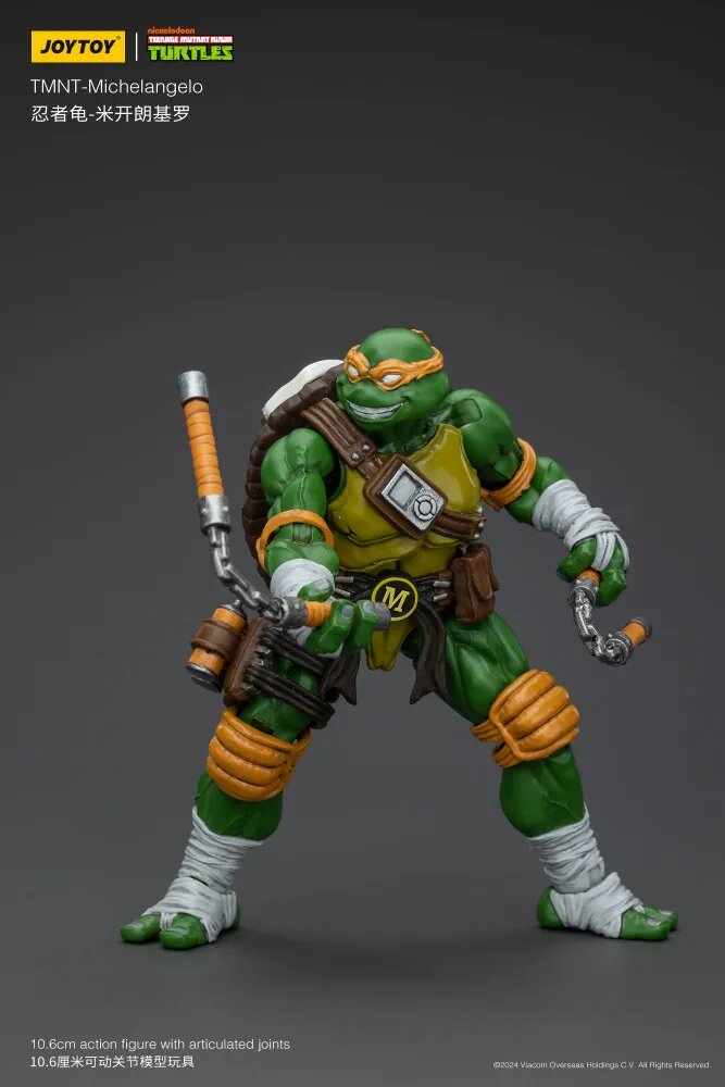 Аниме фигурки TMNT JOYTOY 1/18 Michelangelo Подарки-игрушки